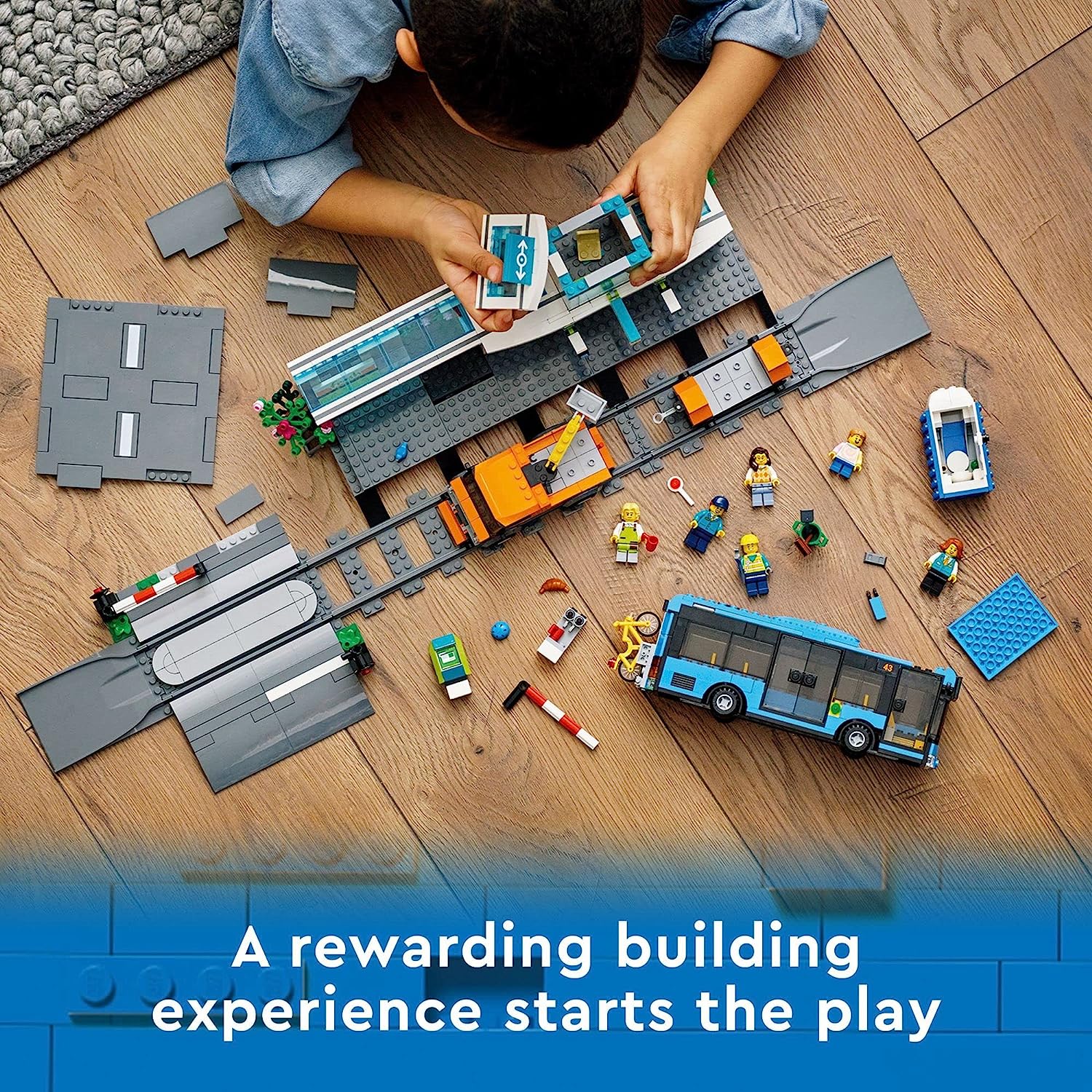 LEGO City Train Station Set 60335 with Bus, Rail Truck, and Tracks ...